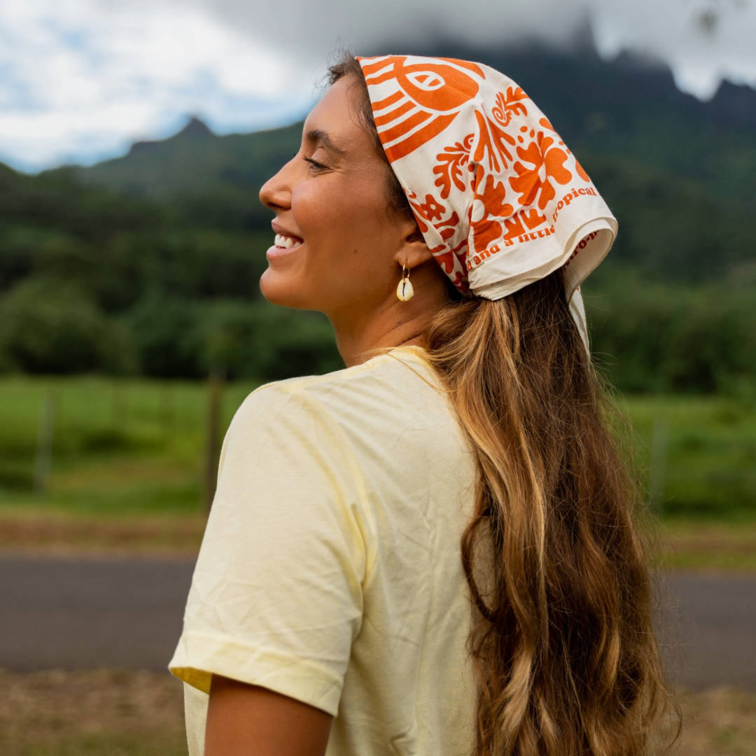 Aloha Rainbow Bandana in Natural Terracotta - Aloha Lovely